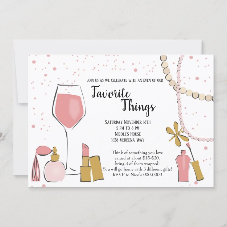 Favorite Things Party Invitation | Zazzle