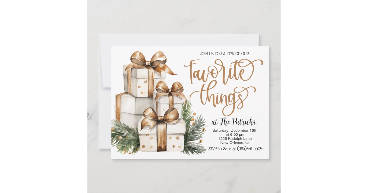 Favorite Things Party Invitation | Zazzle