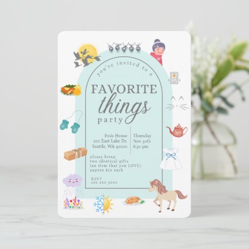 Favorite Things Party Invitation | Zazzle