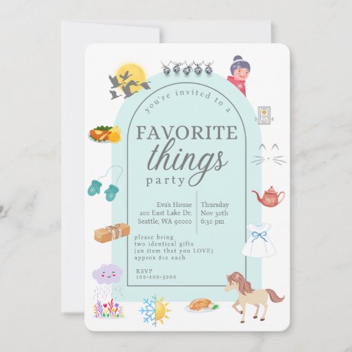 Favorite Things Party Invitation | Zazzle
