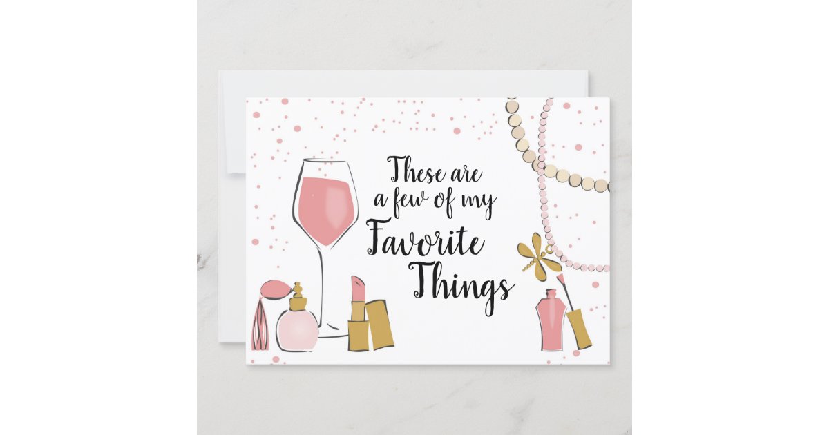 Favorite Things SIgn Invitation | Zazzle