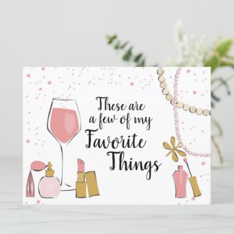 Favorite Things SIgn Invitation | Zazzle