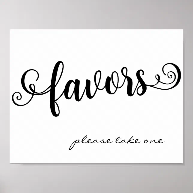 Favors Please Take One Wedding Custom Table Sign | Zazzle