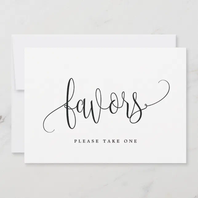 Favors Sign - Lovely Calligraphy Invitation | Zazzle