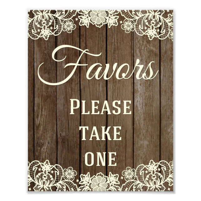Favors Sign, Wedding Sign, Wedding Decor Photo | Zazzle