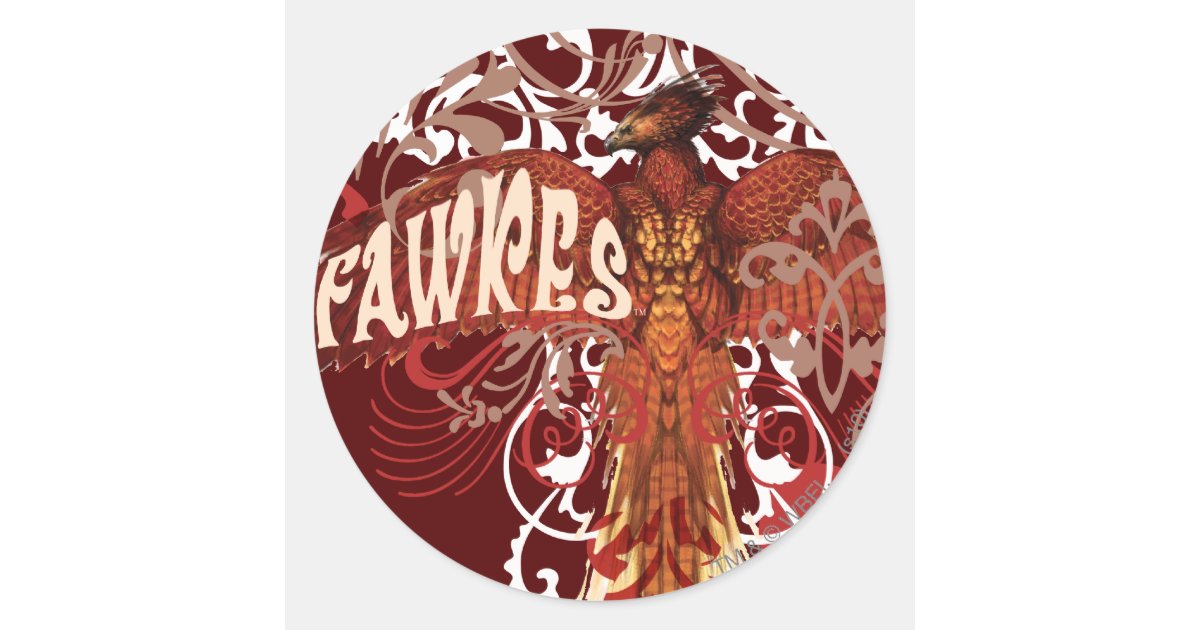 Fawkes Spread Wings Classic Round Sticker | Zazzle