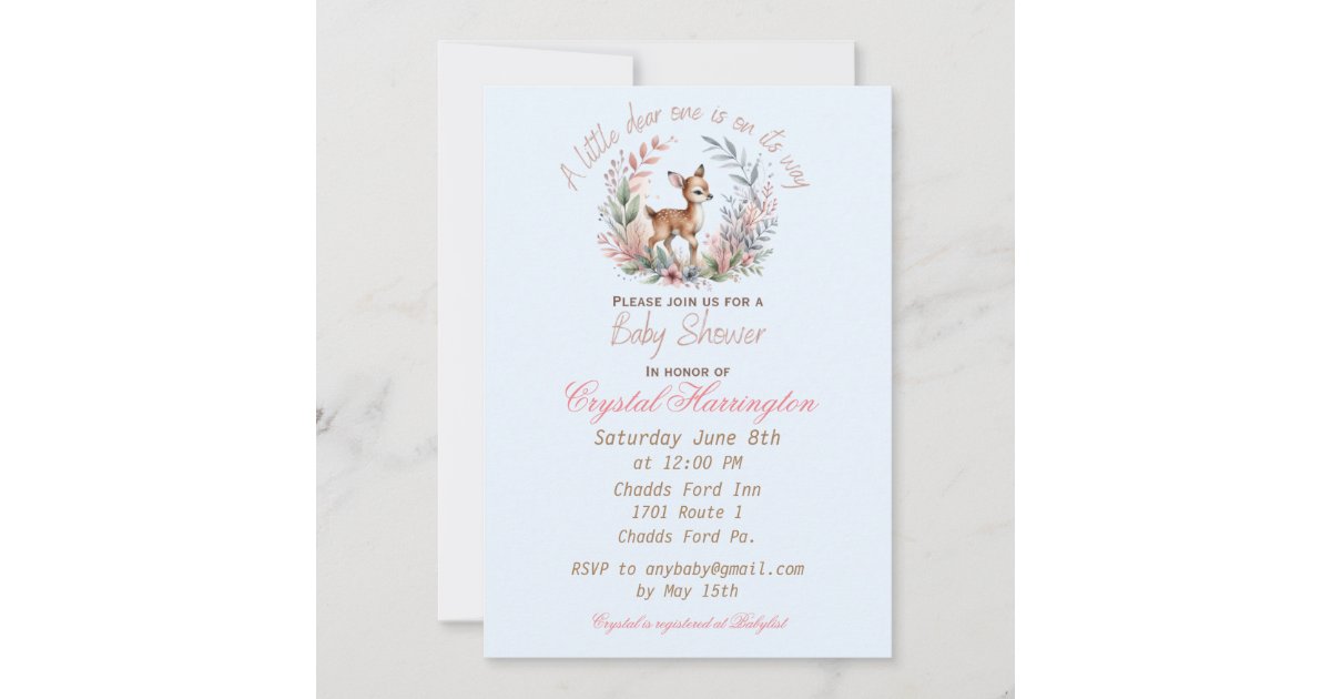Fawn Baby Shower invitation | Zazzle