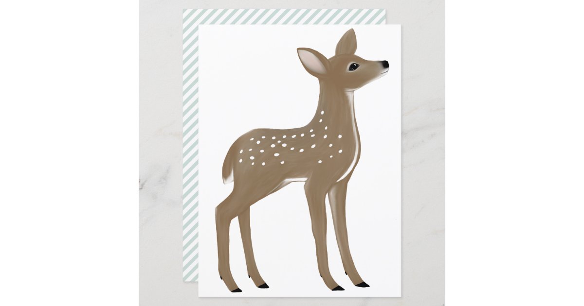 Fawn, cut out invitation | Zazzle