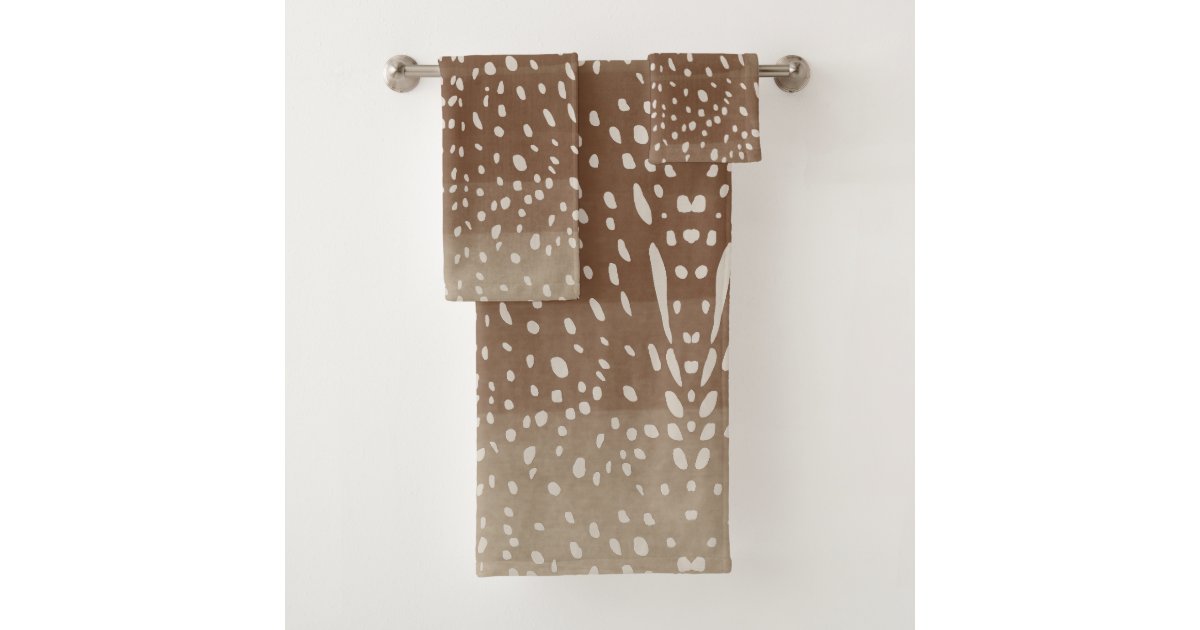 Fawn Spots Baby Deer Animal Print Pattern Bath Towel Set | Zazzle