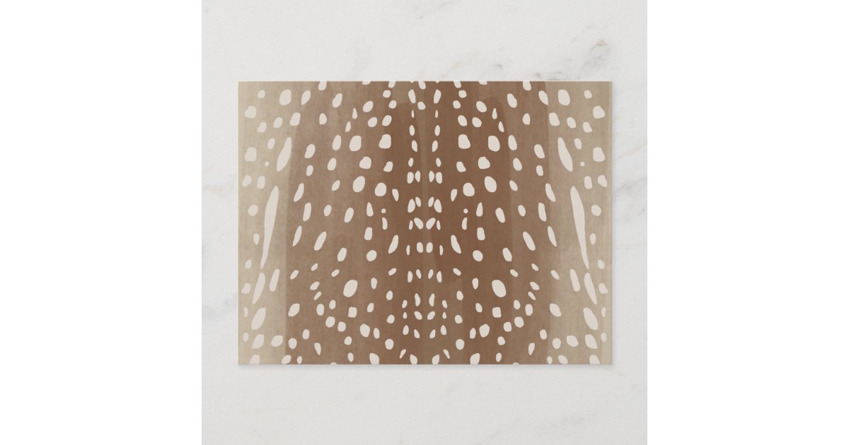 Fawn Spots Baby Deer Animal Print Pattern Holiday Postcard | Zazzle
