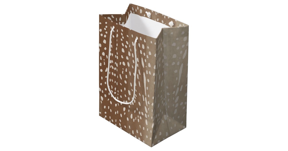 Fawn Spots Baby Deer Animal Print Pattern Medium Gift Bag | Zazzle
