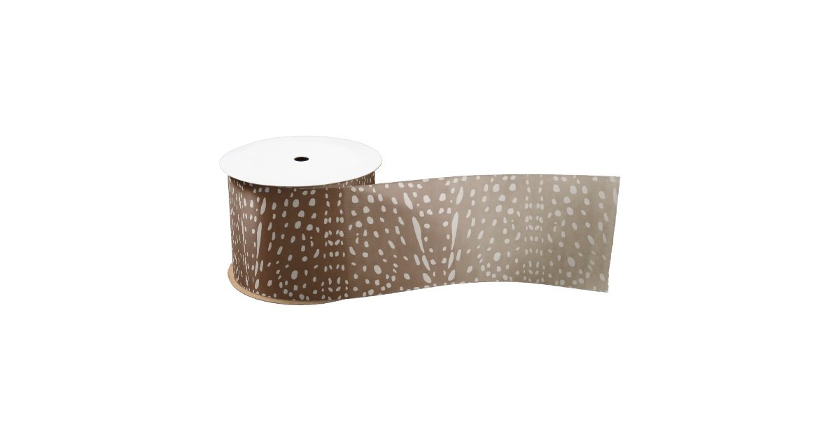 Fawn Spots Baby Deer Animal Print Pattern Satin Ribbon | Zazzle