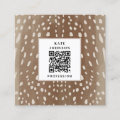 Fawn Spots Baby Deer Animal Print QR Code Square Business Card | Zazzle