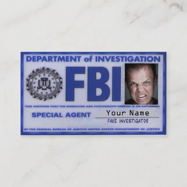 FBI Agent Card | Zazzle