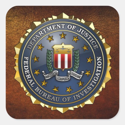FBI Emblem Square Sticker | Zazzle