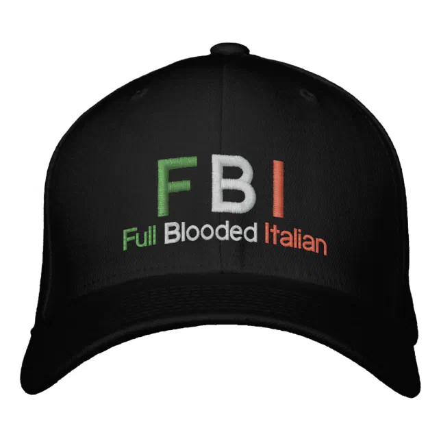 FBI Full Blooded Italian Black Baseball Cap | Zazzle