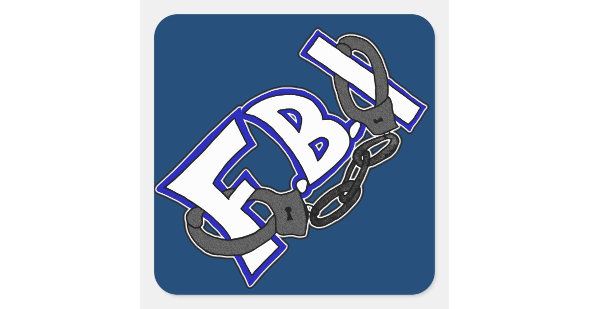 FBI Handcuffs Square Sticker | Zazzle