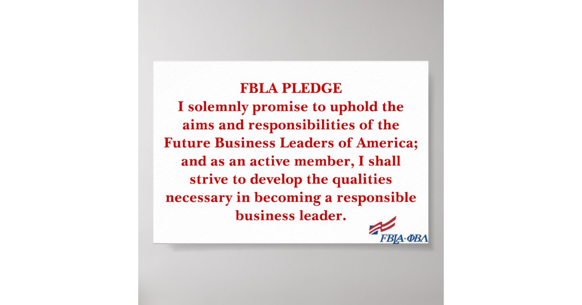 FBLA Pledge Poster | Zazzle