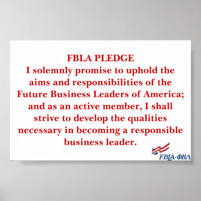FBLA Pledge Poster | Zazzle