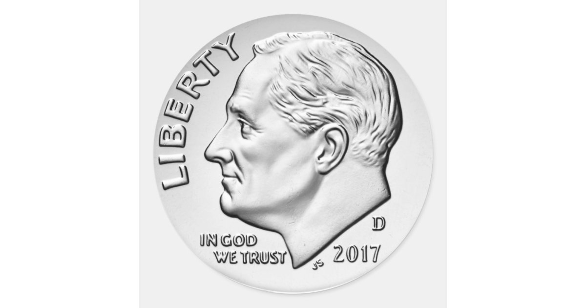 FDR Dime Classic Round Sticker | Zazzle