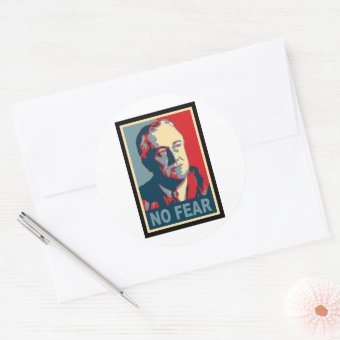 FDR No Fear Classic Round Sticker | Zazzle