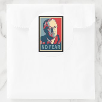 FDR No Fear Classic Round Sticker | Zazzle
