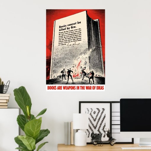 FDR Quote On Book Burning Poster | Zazzle