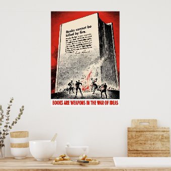 FDR Quote On Book Burning Poster | Zazzle