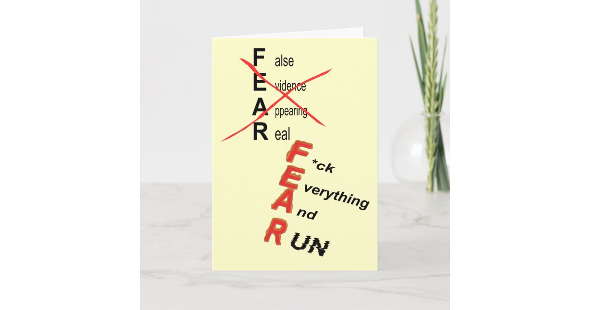FEAR CARD | Zazzle