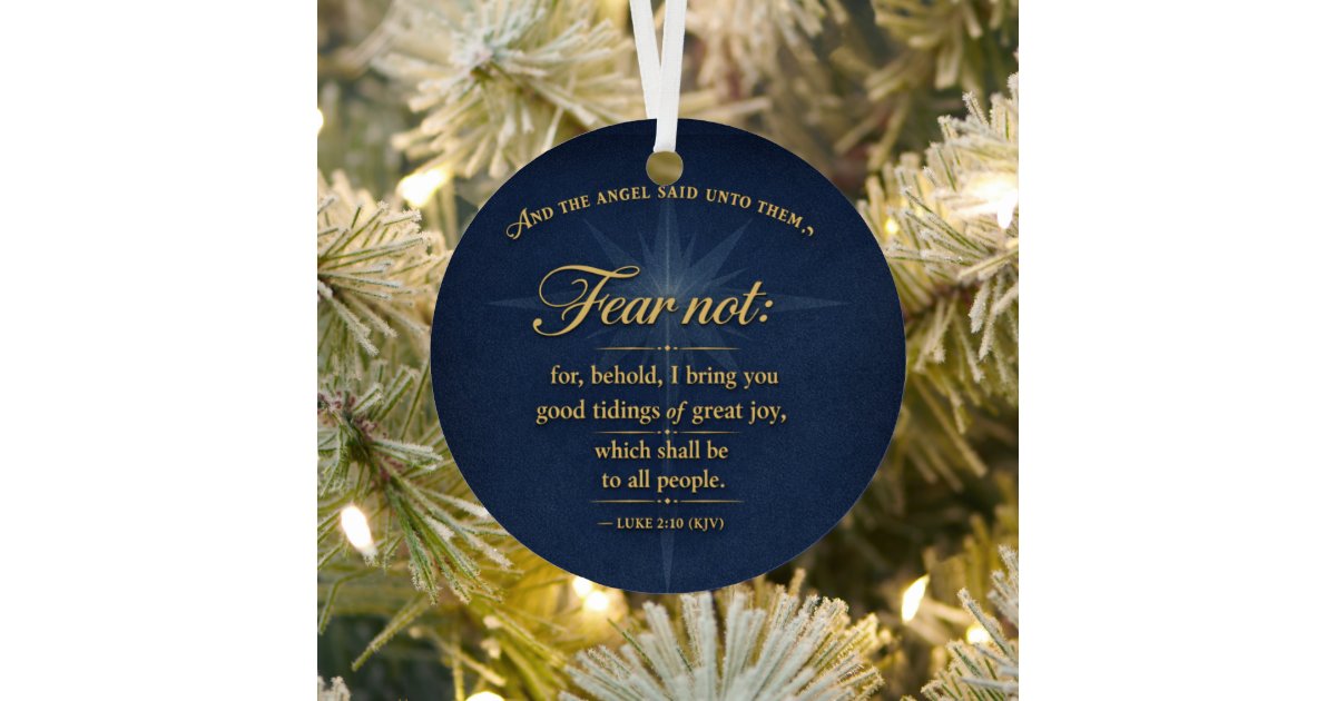 Fear Not Christmas 2026 Scripture Gold Typography Metal Ornament | Zazzle