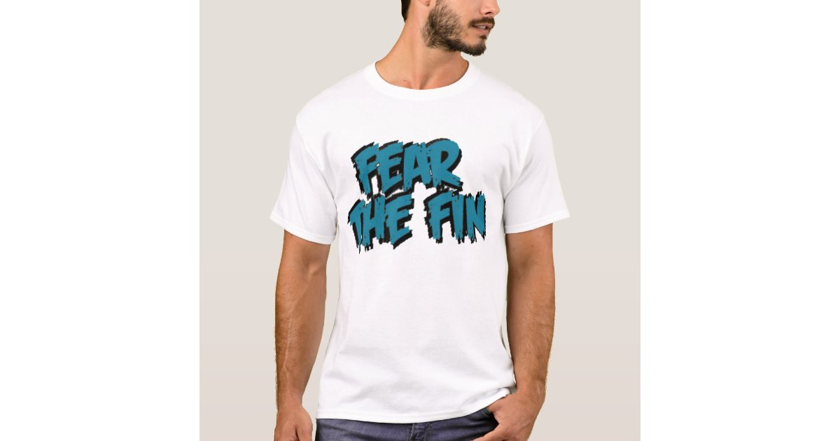 Fear The Fin Logo (Teal) T-Shirt | Zazzle