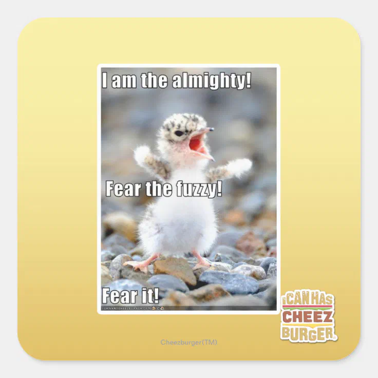 Fear the Fuzzy! Square Sticker | Zazzle