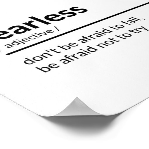 Fearless Quote Definition Poster | Zazzle