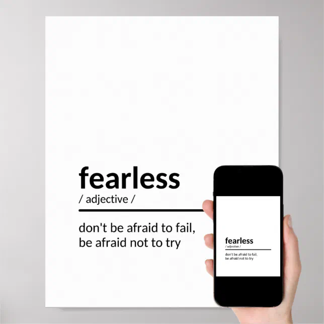 Fearless Quote Definition Poster | Zazzle