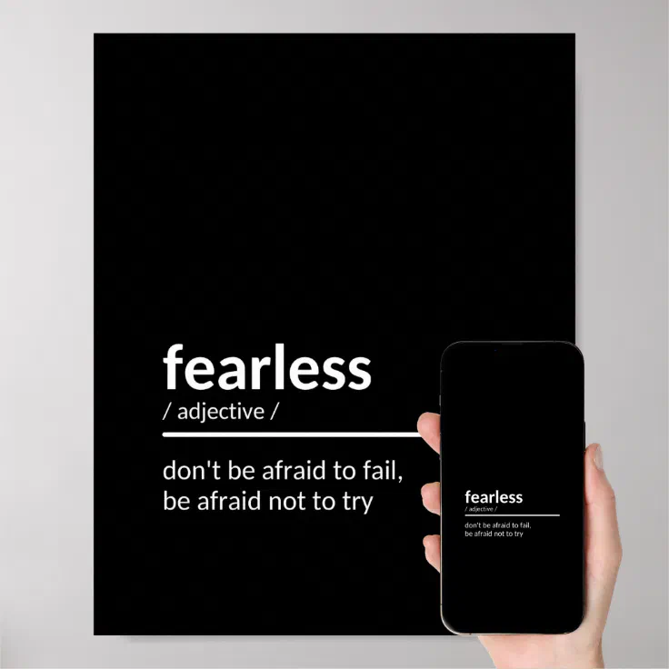 Fearless Quote Poster | Zazzle