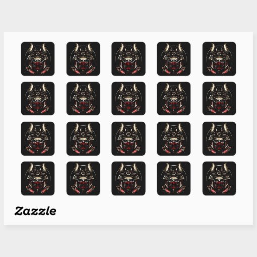 Fearless Samurai Square Sticker | Zazzle