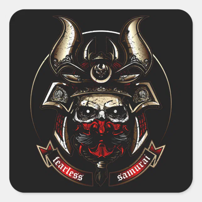 Fearless Samurai Square Sticker | Zazzle