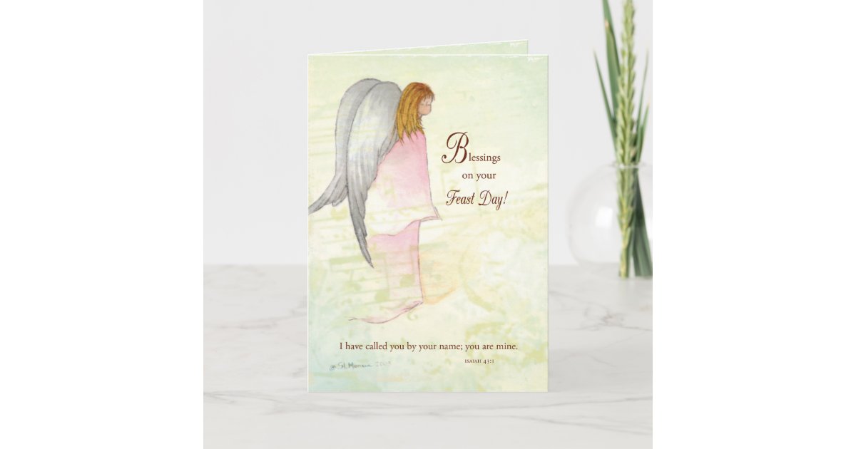 Feast Day Religious Angel Card | Zazzle
