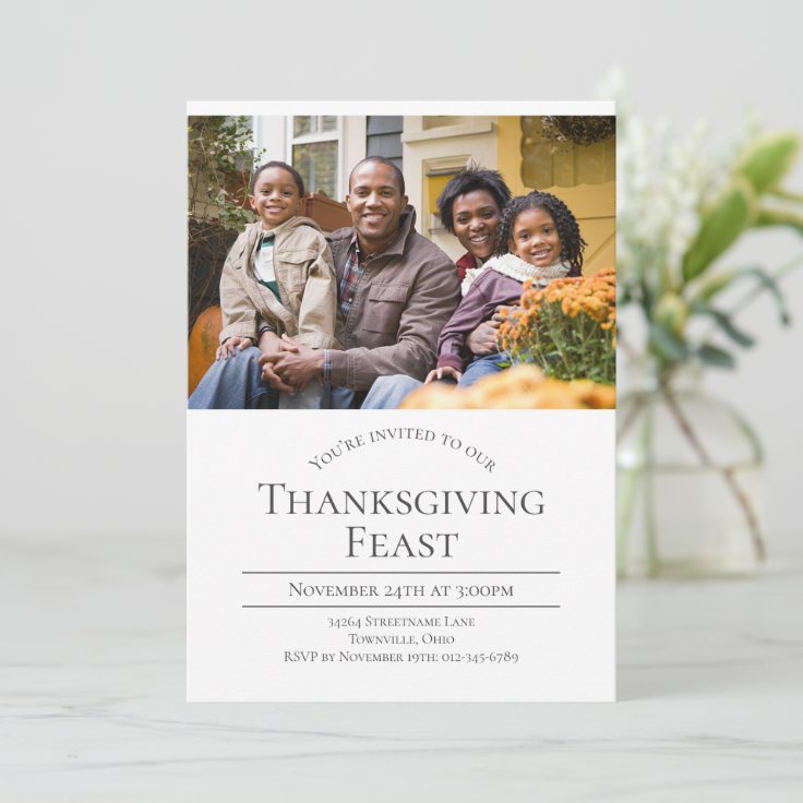 Feast Modern Photo Thanksgiving Invitation | Zazzle