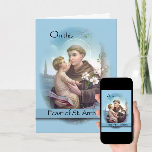 Feast of St. Anthony, Blue Card | Zazzle