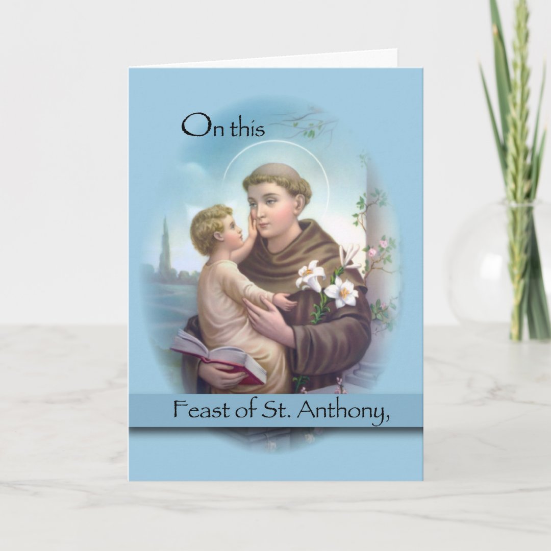 Feast of St. Anthony, Blue Card | Zazzle