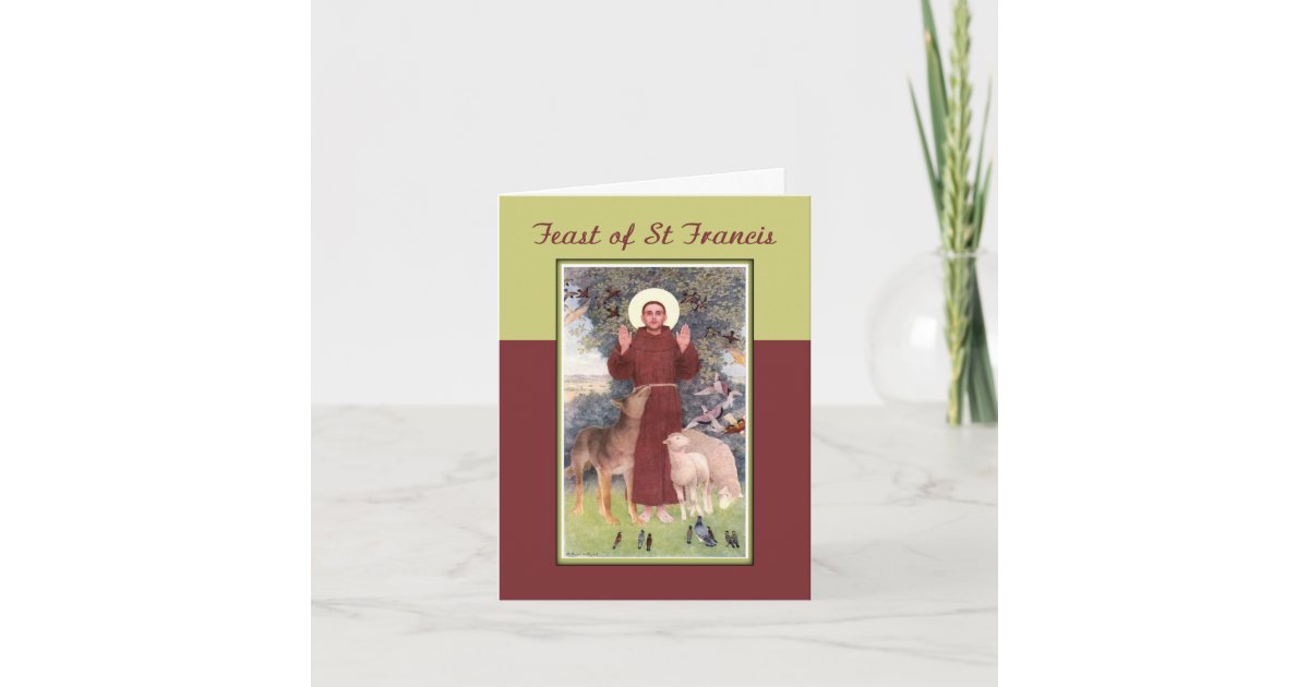Feast of St. Francis, Animals and Stigmata Card | Zazzle