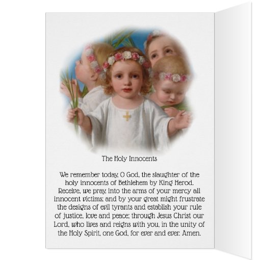 Feast of the Holy Innocents Catholic Prayer | Zazzle