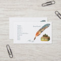 Feather Pen Good Luck Business Card | Zazzle