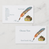 Feather Pen Good Luck Business Card | Zazzle