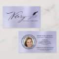 Feather Pen NOTARY Stamp PHOTO Signing Agent Business Card | Zazzle