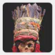 Feathered headdress on a skull, from Peru Square Sticker | Zazzle