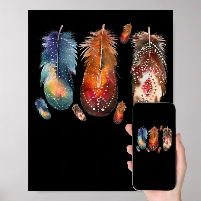 Feathers Indian Native Pride Indigenous Poster | Zazzle