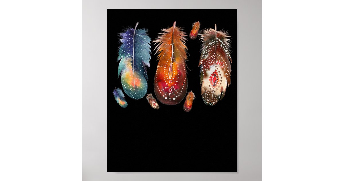 Feathers Indian Native Pride Indigenous Poster | Zazzle