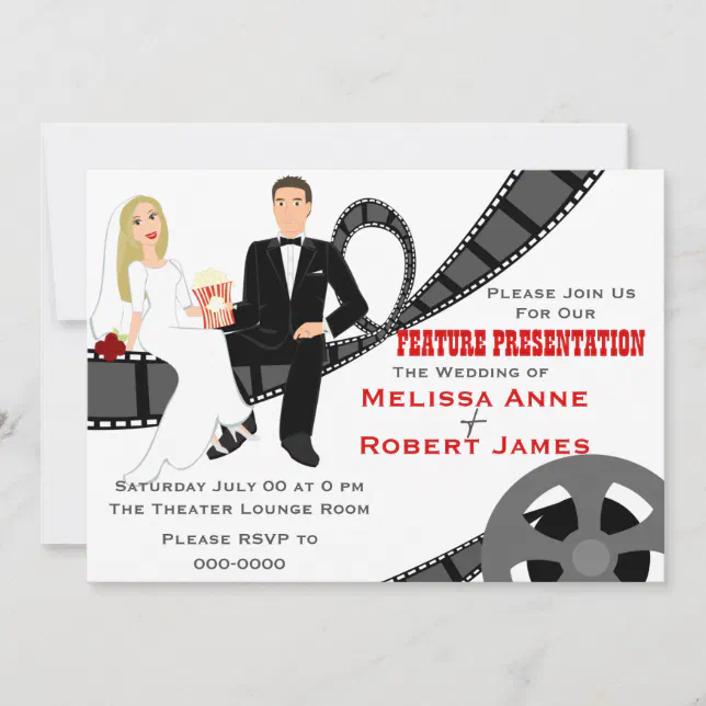 Feature Presentation Wedding Invitation | Zazzle
